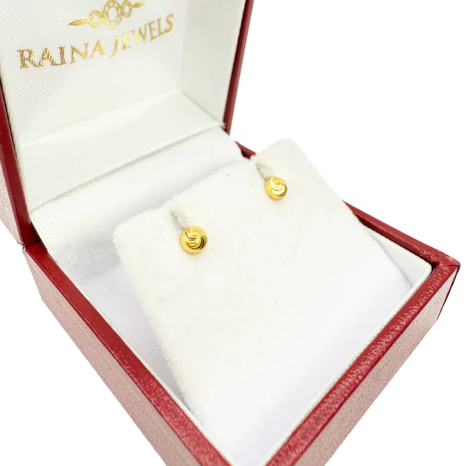22ct Yellow Gold Diamond Cut Swirl Children Stud Earrings Screw Back ...